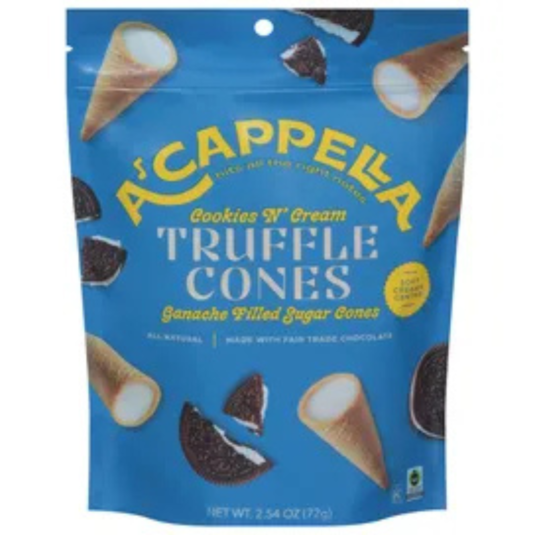 ACAPPELLA TRUFFLE CONES PEG BAG - COOKIES & CREAM – Sweet As Treats NZ